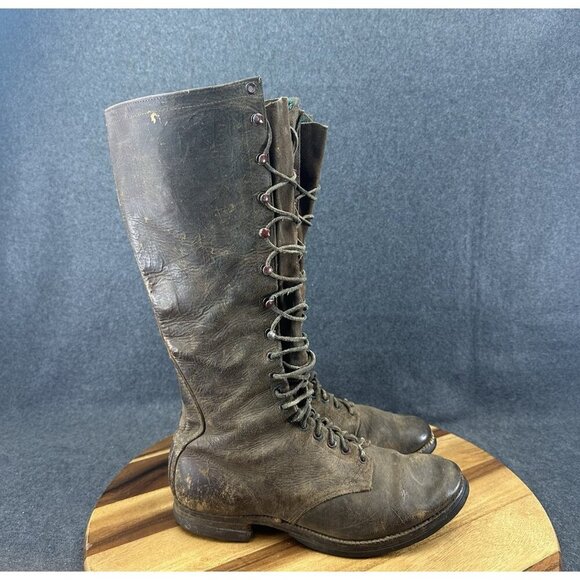 Shoes | Military Wwii Era Knee Height Lace Up Boots With Hobnail Soles ...